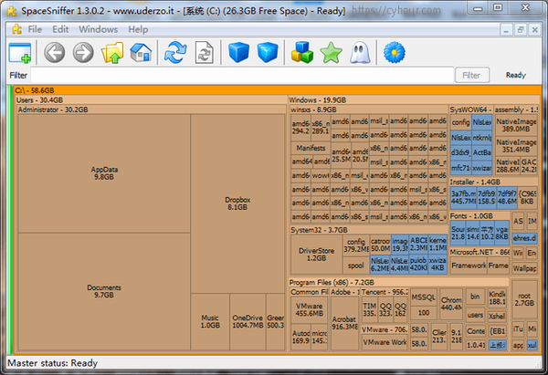电脑技巧：磁盘空间分析工具SpaceSniffer介绍 - 知乎