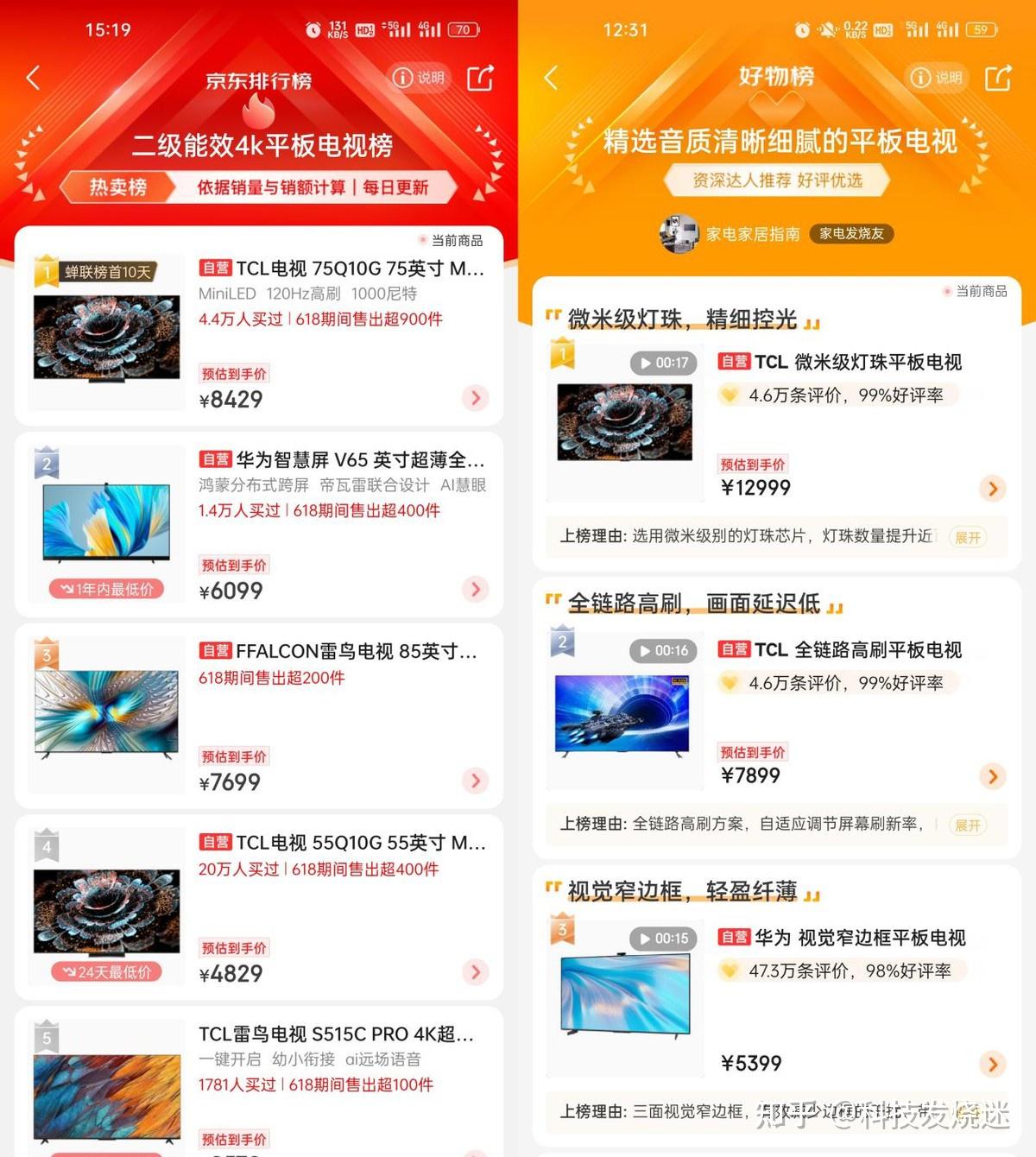 618大屏电视推荐，TCL Q10G电视价格、画质双王炸 - 知乎