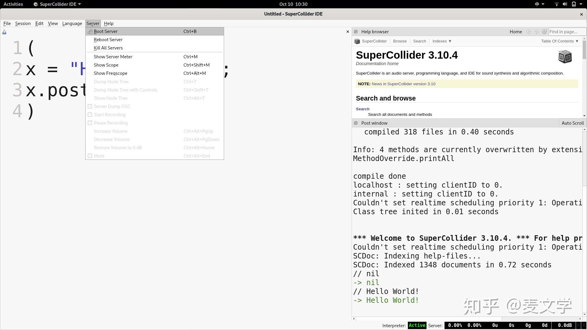 SuperCollider 编程语言和声音编程环境和 HELLO WORLD！ - 知乎
