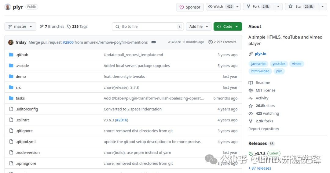 26.8 K，一款优雅的 HTML5 视频/音频播放器-Plyr - 知乎