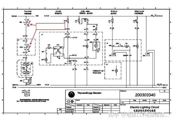 蒂森GL1电梯电气原理图 - 知乎