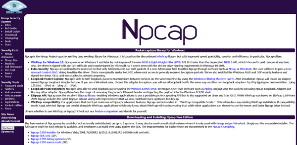 酷站推荐 - nmap.org/npcap - Npcap | New Windows Driver - 知乎