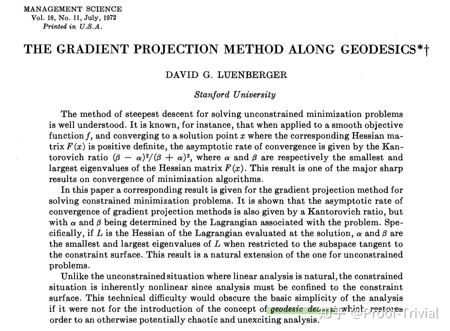 【Proof-Trivial】测地凸优化 (Geodesic Convex Optimization) - 知乎