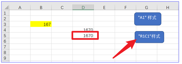 VBA中表示单元格样式A1、R1C1和R[1]C[1]之间的区别 - 知乎