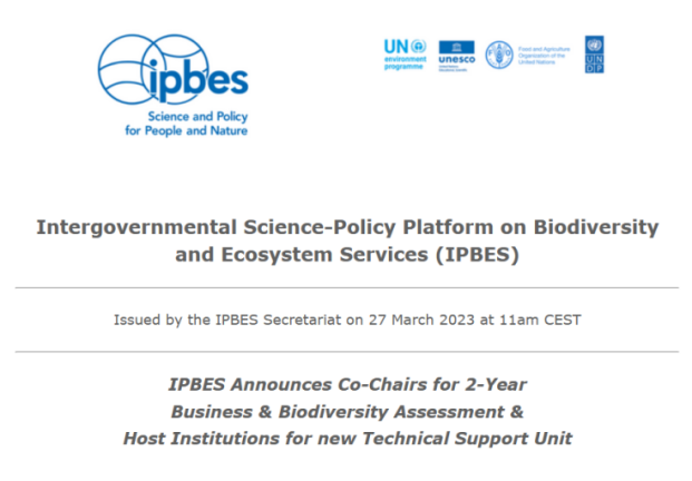 IPBES公布为期两年的商业和生物多样性评估的联合主席以及新技术支持单位的主办机构 - 知乎