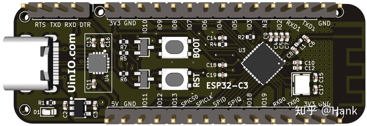 Uinio Mcu Esp32c3 一款支持 24g Wifi 和 Bluetooth 50 的 Risc V 评估板 知乎 3946