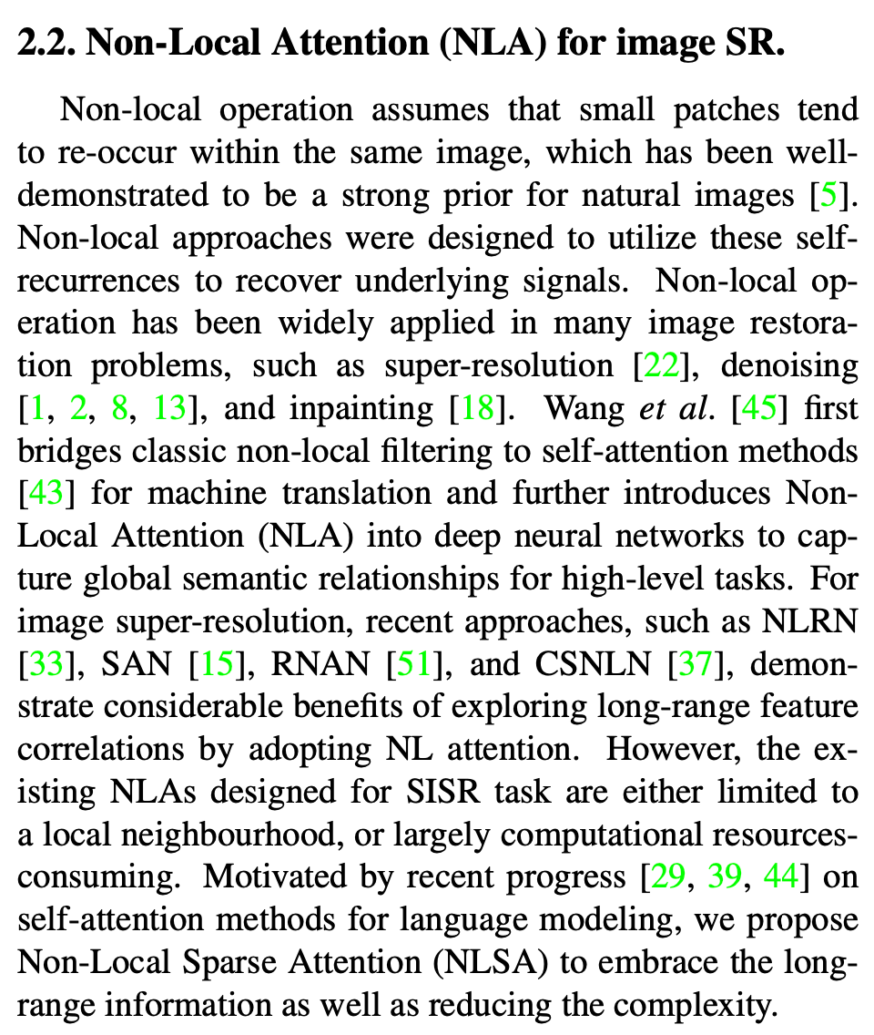 CVPR2021 Image Super-Resolution with Non-Local Sparse Attention 使用全局稀疏注意力的图像超分 - 知乎