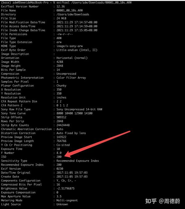 读取raw图像的metadata 知乎 