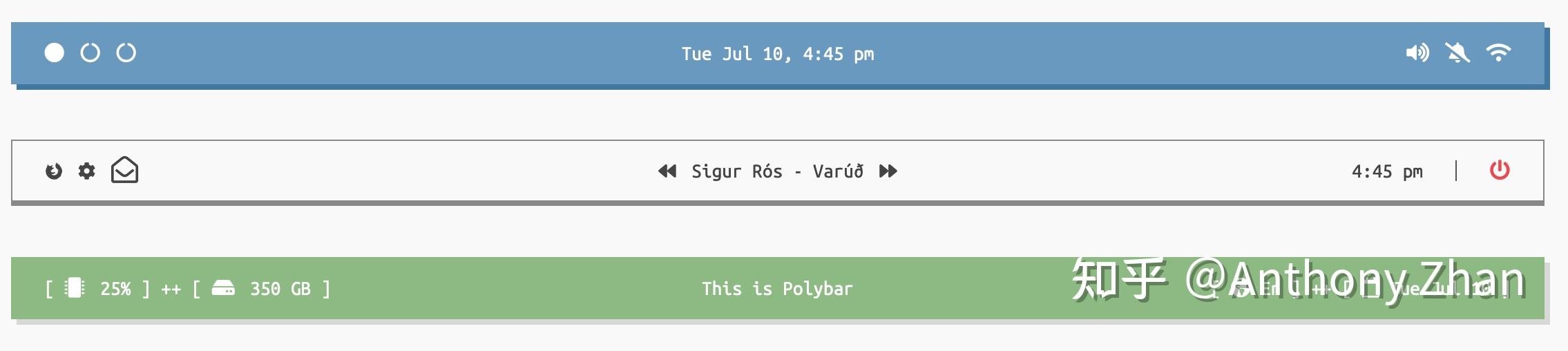 Arch Linux - polybar美化i3wm桌面 - 知乎