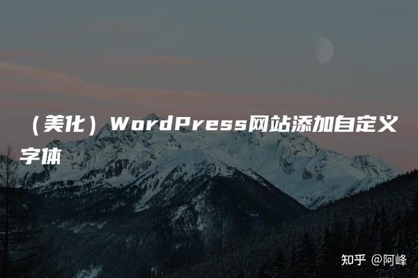（美化）WordPress网站添加自定义字体 - 知乎