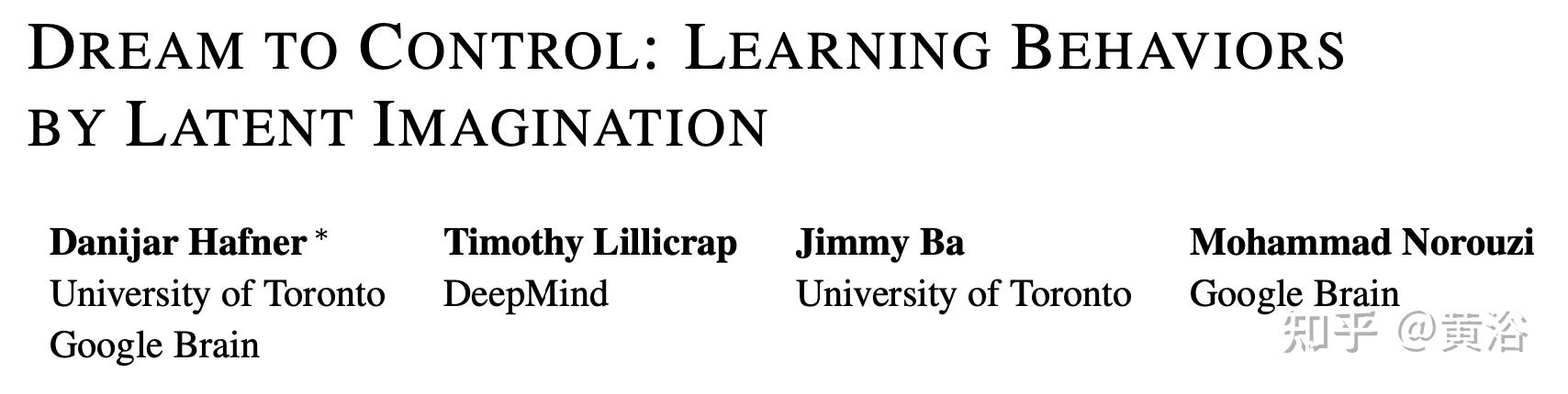 Dreamer：机器人域的世界模型 - 知乎