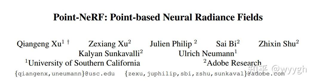 Point-NeRF: Point-based Neural Radiance Fields - 知乎