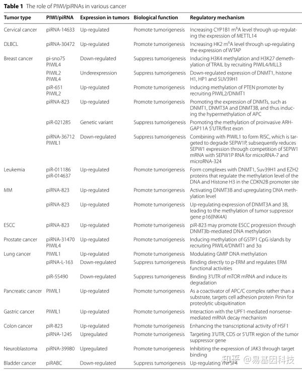 易基因：PIWI/piRNA在人癌症中的表观遗传调控机制（DNA甲基化+m6A+组蛋白修饰）｜综述 - 知乎