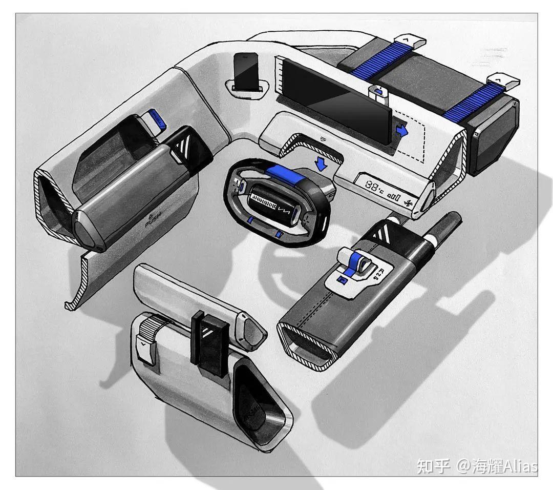 基本功扎实，画风可可爱爱！起亚EV6内饰设计师@d_n_w_h手绘设计图欣赏 - 知乎