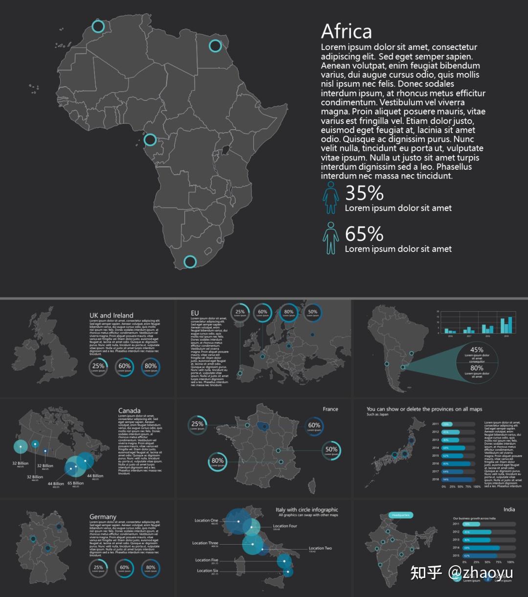 超强地图图表PPT模板来啦，可编辑可动态展示！（建议收藏） - 知乎