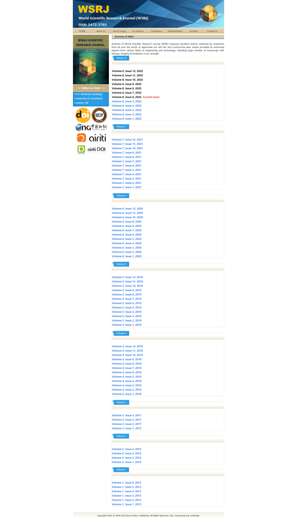 World Scientific Research Journal（WSRJ） 世界科学研究杂志 - 知乎
