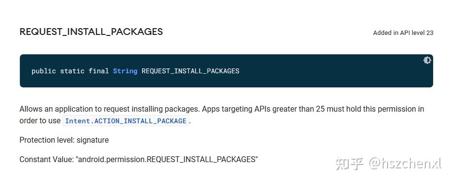 android安装应用权限REQUEST_INSTALL_PACKAGES和canRequestPackageInstalls - 知乎