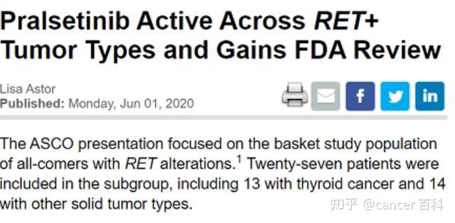 疾病控制率100% ！抗癌新药BLU-667上市在即 ！ - 知乎