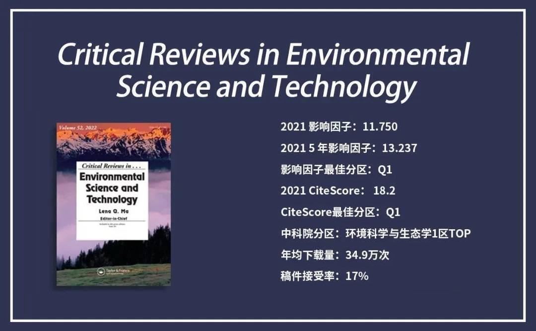 刊·见 | 马奇英教授领衔，环境科学领域双一区顶刊CREST - 知乎