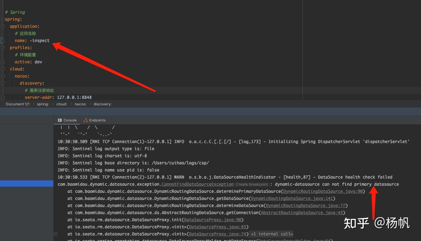 使用若依springcloud微服务框架,报错 Caused By Com Baomidou Dynamic Datasource Exception