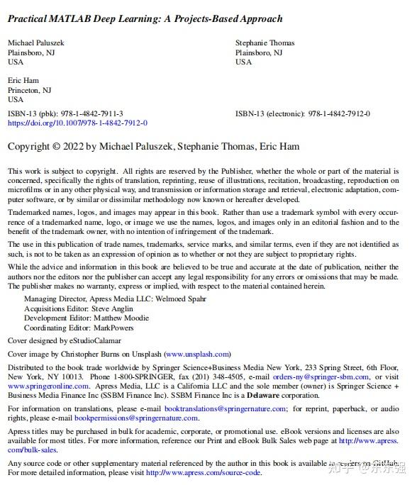 【教材】Practical MATLAB Deep Learning - 知乎