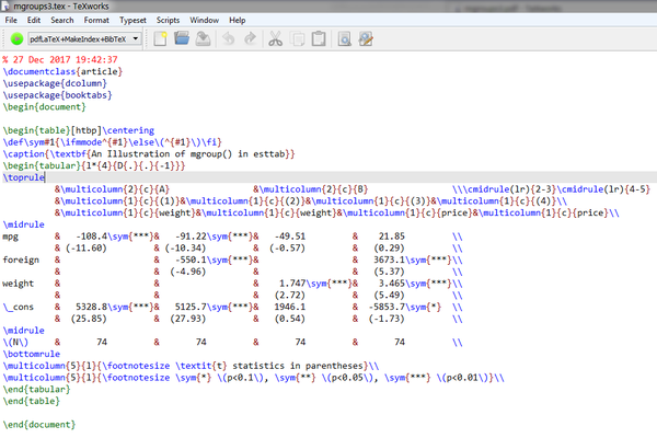 Stata: 用esttab生成带组别名称的LaTeX表格 - 知乎