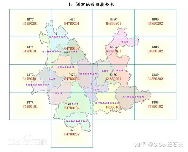 全国1:1万至1:100万比例尺图幅接合图表分享（附下载链接） - 知乎