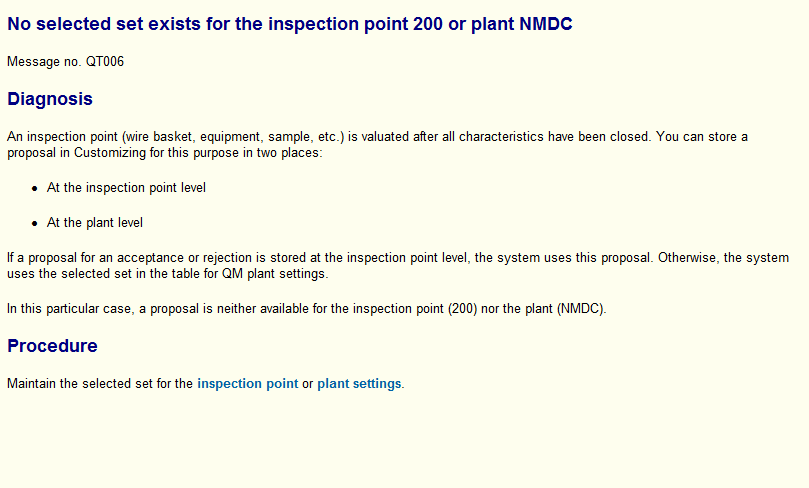 SAP执行QE23录入结果，报错No selected set exists for the insp.point - 知乎
