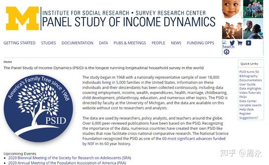 做美国家庭问题研究，如何获取PSID（美国收入动态面板调查）数据库的数据？ - 知乎