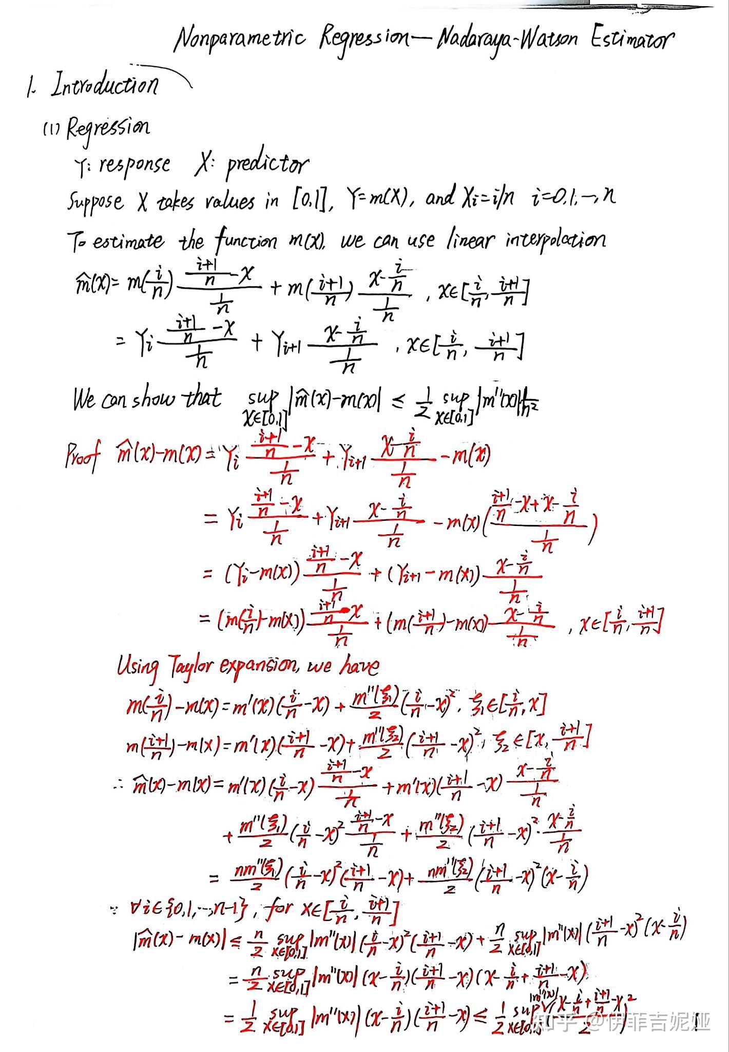 非参数统计基础第三章（Nonparametric Regression: Nadaraya-Watson Estimator）复习笔记 - 知乎