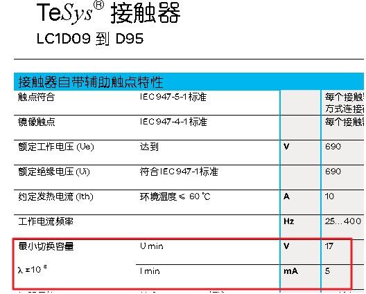 接触器辅助触点的最小负载电流？ - 知乎