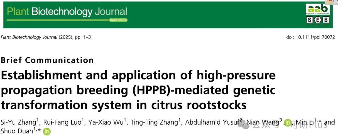 解决柑橘改良“老大难”问题！柑橘砧木高压扩繁育种新技术HPPB！轻松搞定柑橘基因编辑！| PBJ - 知乎