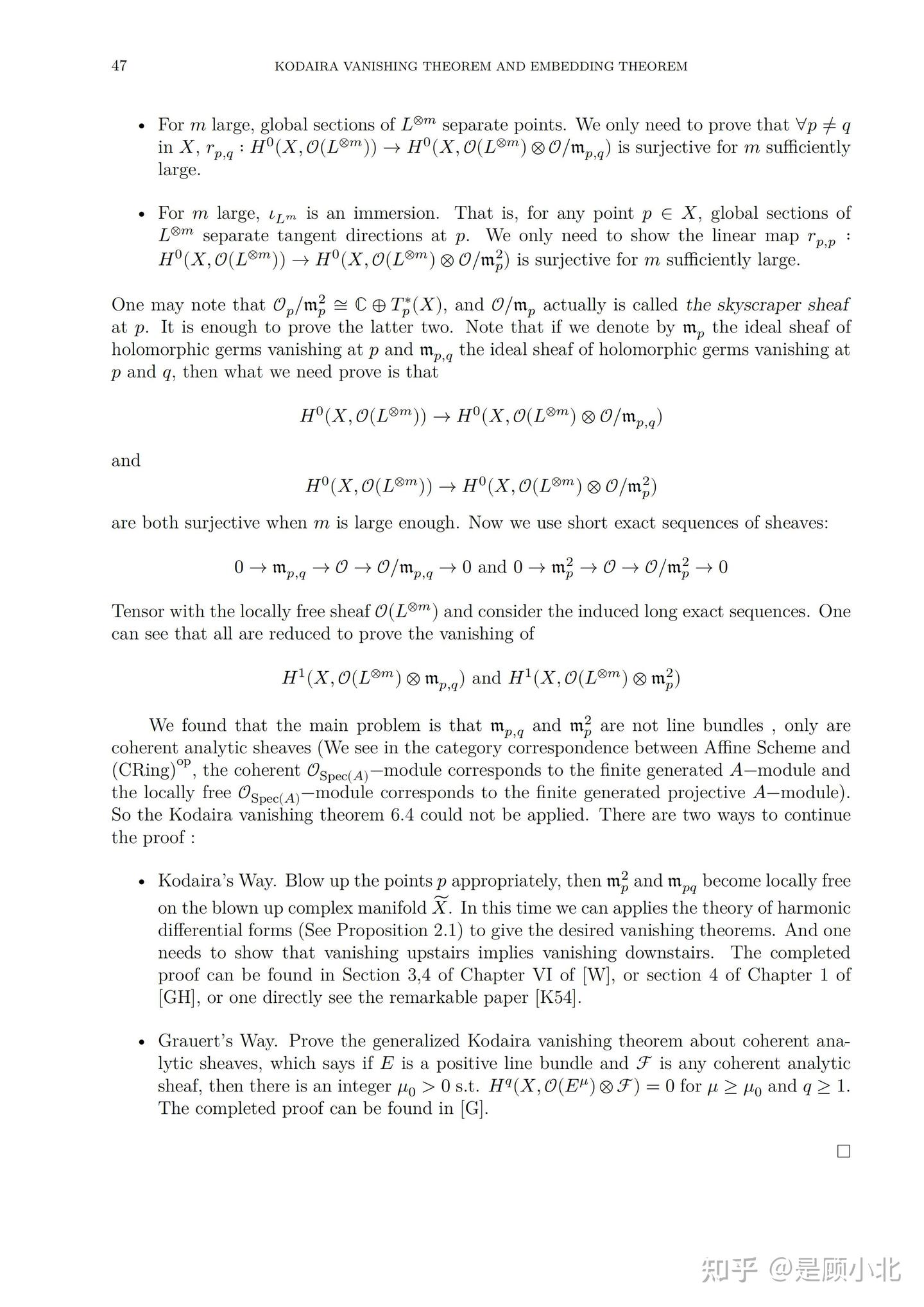 Kodaira Vanishing Theorem And Embedding Theorem （小平消灭定理和嵌入定理） - 知乎