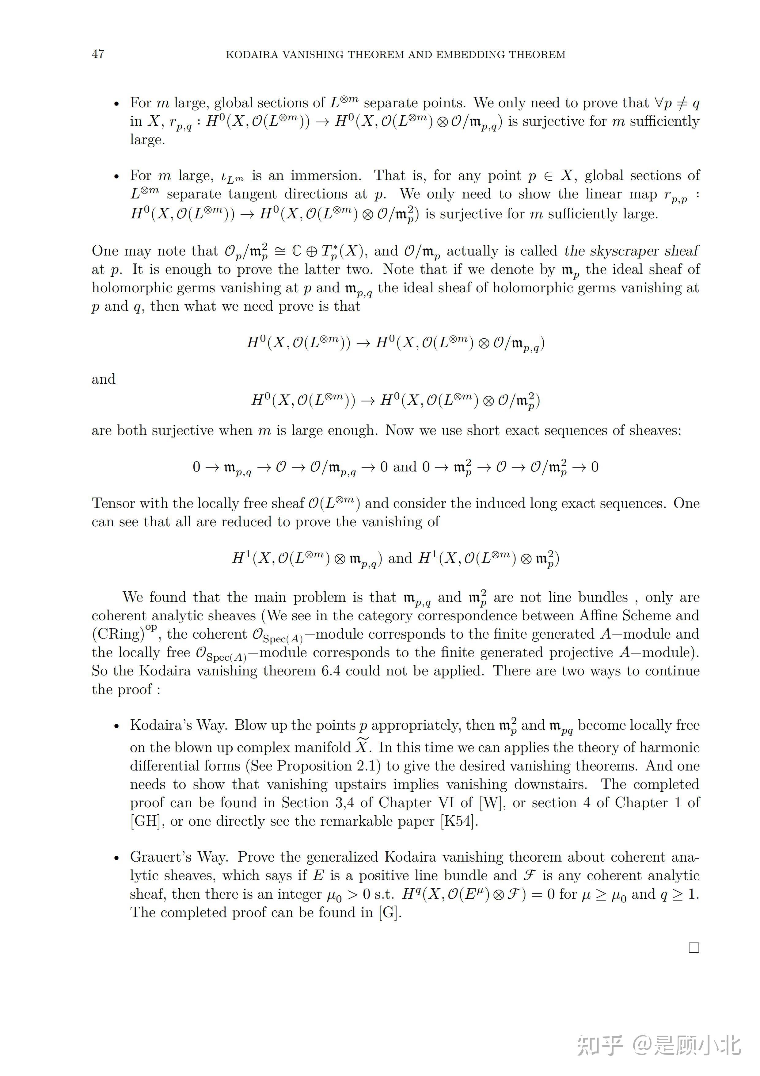 Kodaira Vanishing Theorem And Embedding Theorem （小平消灭定理和嵌入定理） - 知乎