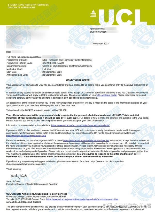 己任留学24Fall英国G5offer | 伦敦大学学院(UCL) MSc Translation and Technology (with Interpreting) - 知乎