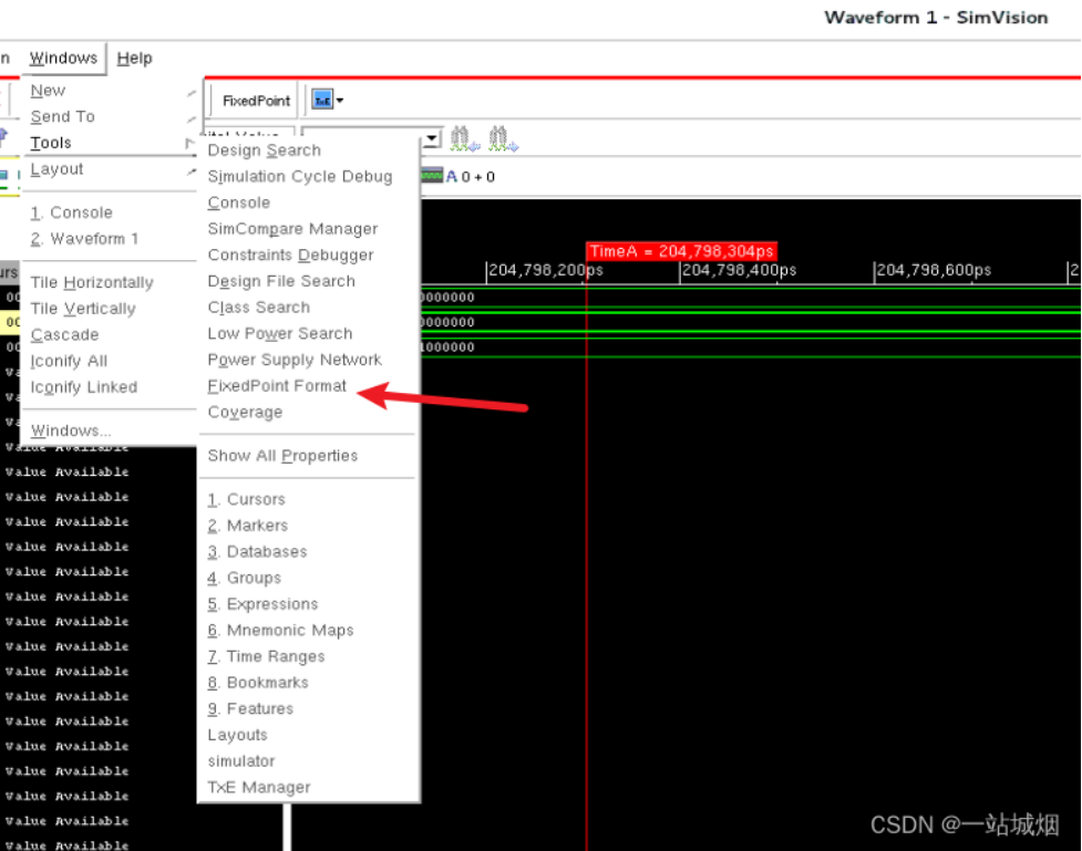 simvision设置波形定点数显示,小数显示,数模混合仿真定点数小数显示,AMS仿真小数定点数波形显示,simvision定点数,simvision小数，simvision实数,数模混仿小数 ...