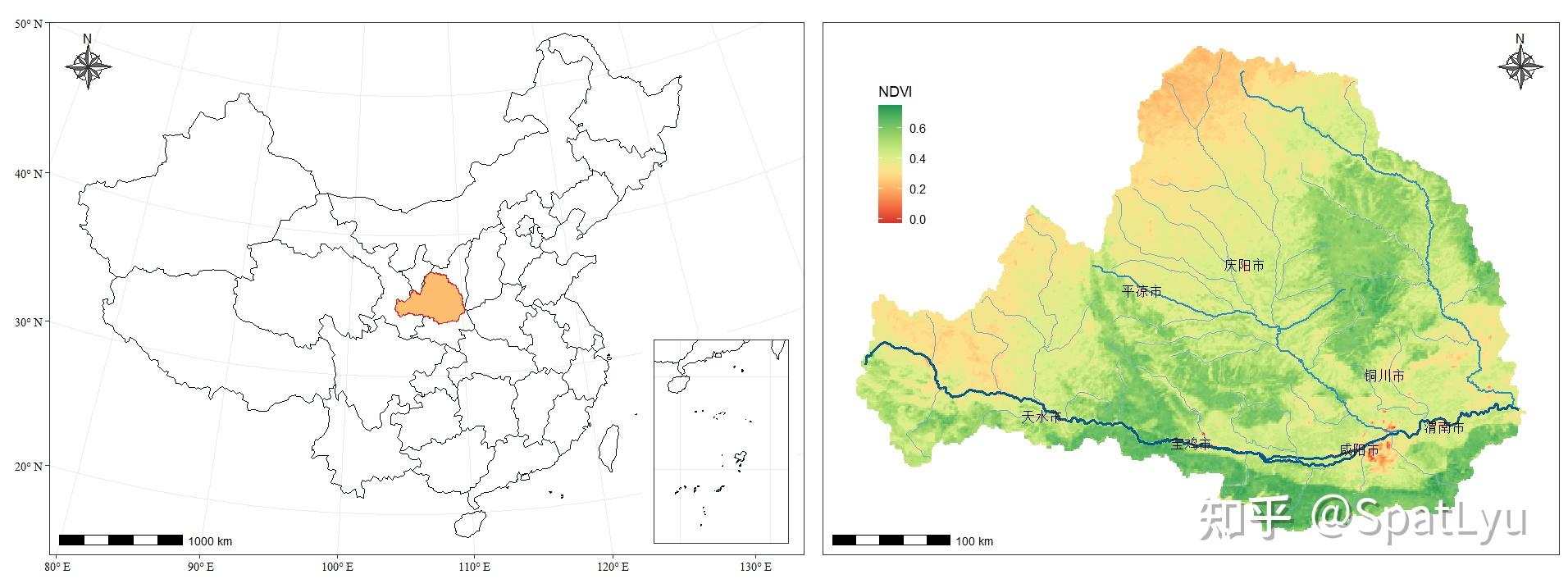 R语言绘制研究区概况图 - 知乎