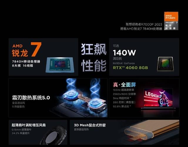 联想拯救者 R7000P 配置公布，搭载 R7 7840H + RTX 4060 - 知乎