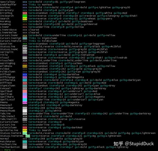 Vim颜色配置 知乎