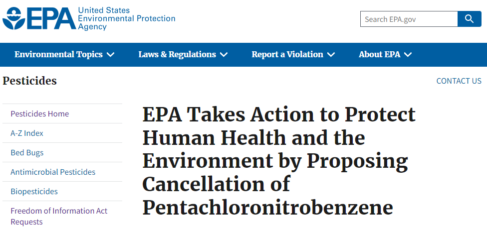 杀菌剂五氯硝基苯（PCNB）危害人体健康？即将在美国被禁用？ - 知乎