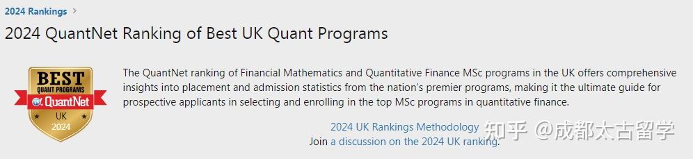 成都留学 | 2024年QuantNet英国量化硕士项目排名出炉，LSE没上榜！成都太古留学 - 知乎