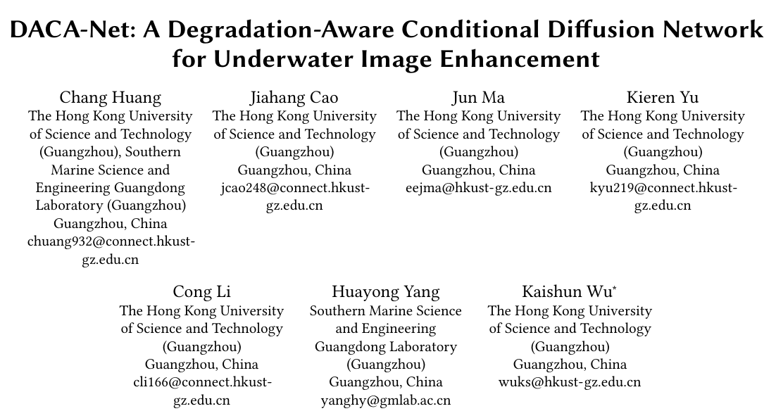 ACM MM 2025 | DACA-Net：会“察言观色”的扩散模型，让水下图像重焕生机 - 知乎