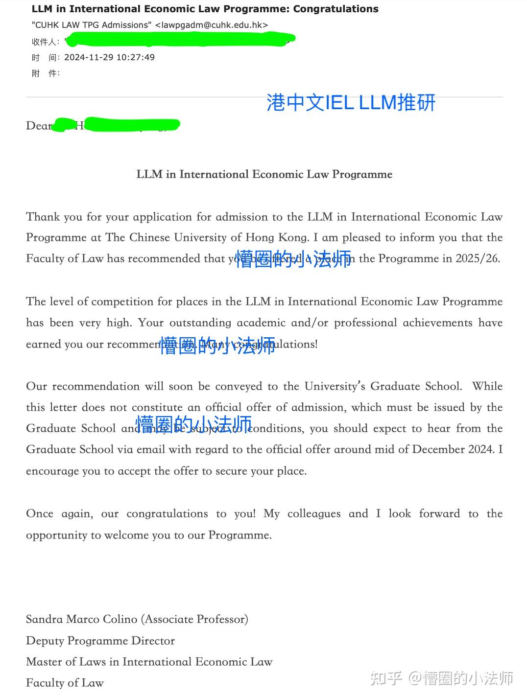LLM/JD申请第141例（澳门本科篇 - 香港中文大学JD+港中文国际经济法LLM + 港中文普通法LLM） - 知乎
