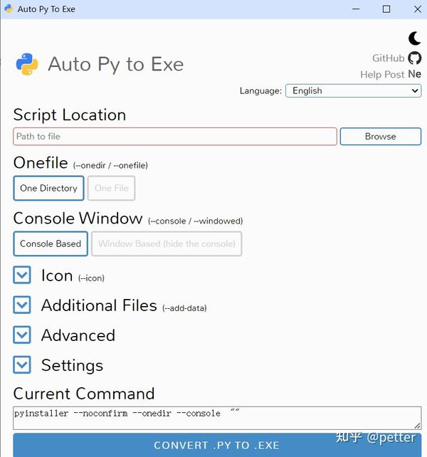 使用auto-py-to-exe将py转成exe - 知乎