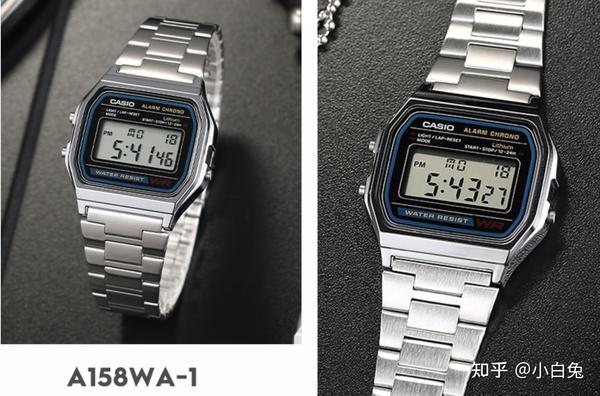 请问卡西欧a158和a168的区别是什么？尺寸相差多少？