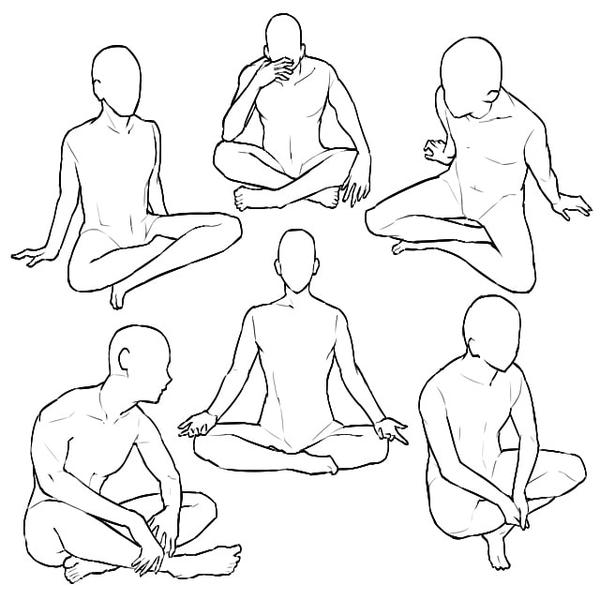 侧面男士坐姿怎么画?教你男生盘腿坐姿绘画方法! 知乎