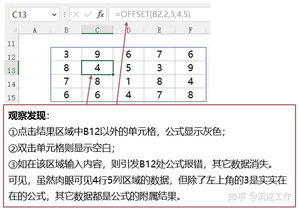 Excel Offset 偏移函数运用示例 知乎