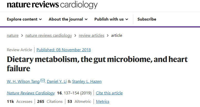 文献分享丨Nat Rev Cardiol肠道菌群与心衰 - 知乎