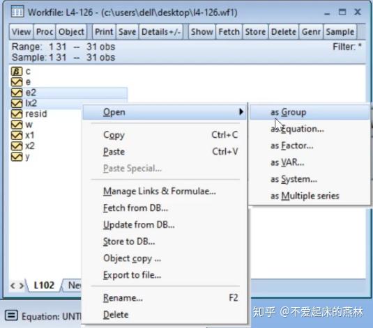 Eviews一些常用方法的操作（完结） - 知乎