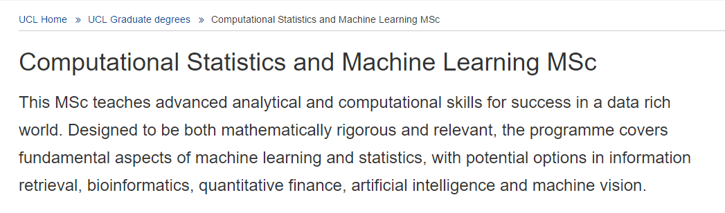 2022 VH Offer | 大热UCL机器学习Offer又来了~恭喜VH学员获录伦敦大学学院计算统计与机器学习硕士Offer - 知乎